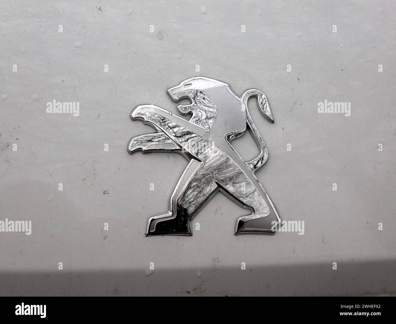 Logo, Schriftzug des französischen Automobilhersteller Peugeot, eine ...