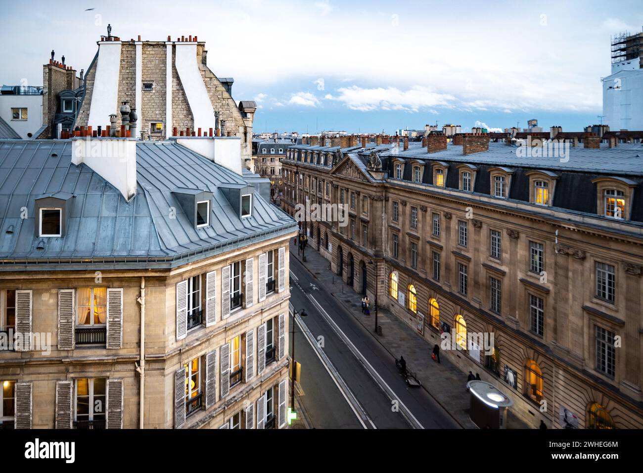 Paris, France, 9th of February 2024, Classic architecture of Rue de ...