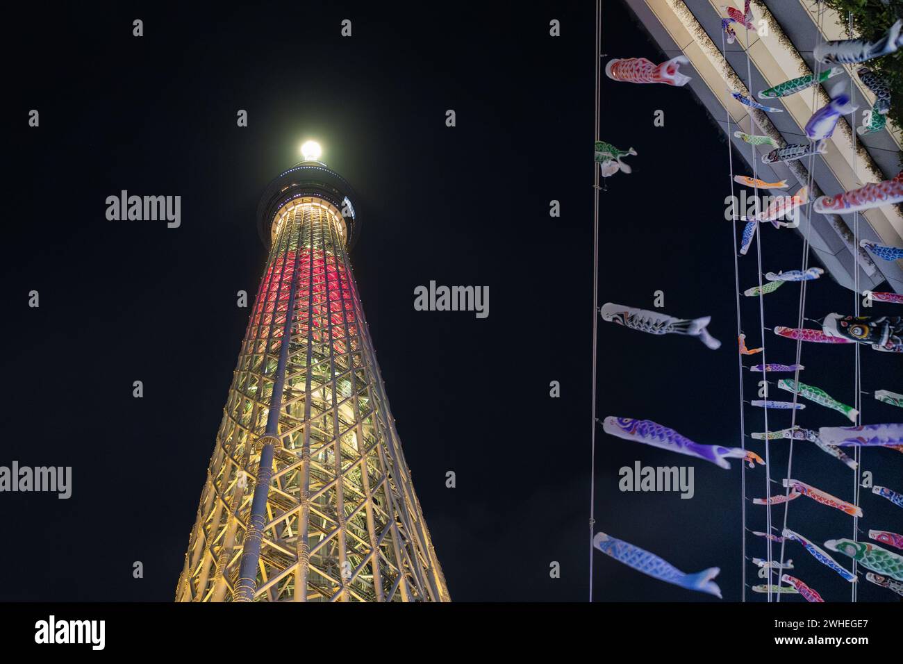 Tokyo,Japan. May 06, 2023 : Tokyo Skytree with, colorful carp streamers ...