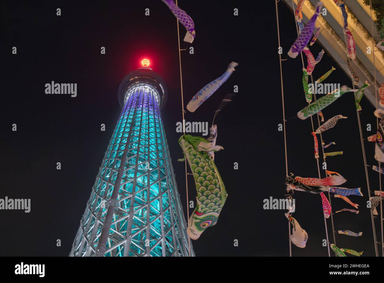 Tokyo,Japan. May 06, 2023 : Tokyo Skytree with, colorful carp streamers ...
