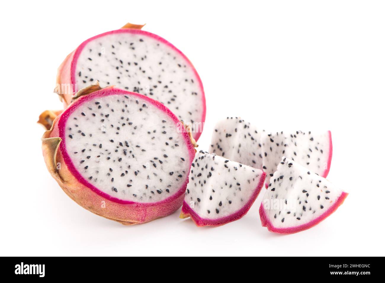 Ripe pitaya fruit cut Cut Out Stock Images & Pictures - Alamy