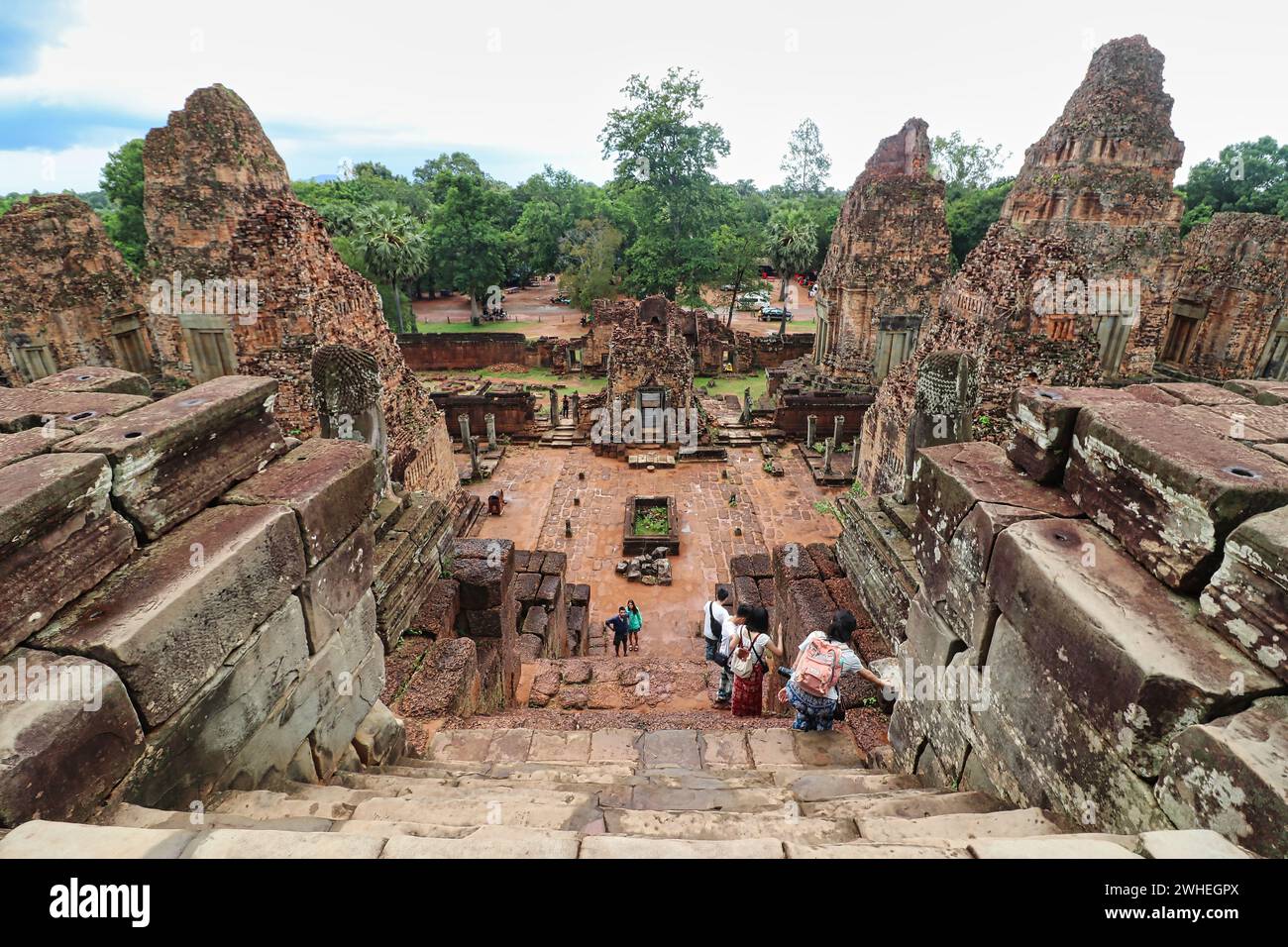 Rain soaked View from the top of Pre Rup temple, a 10th century state ...
