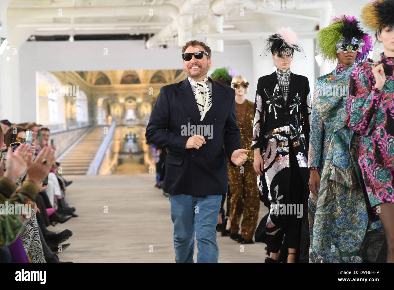 New York, USA. 09th Feb, 2024. Fashion Designer Johnson Hartig walks ...