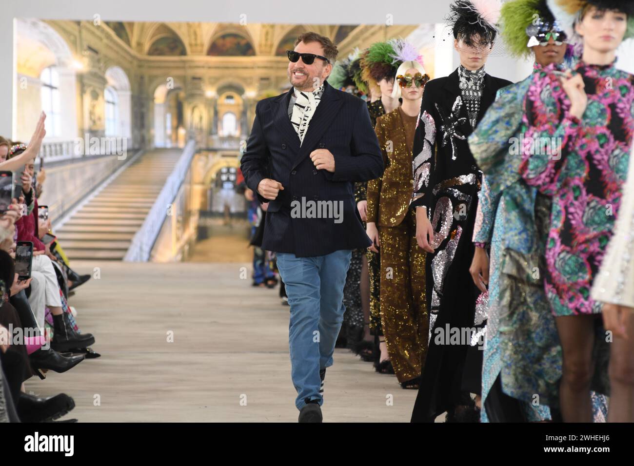 New York, USA. 09th Feb, 2024. Fashion Designer Johnson Hartig walks ...