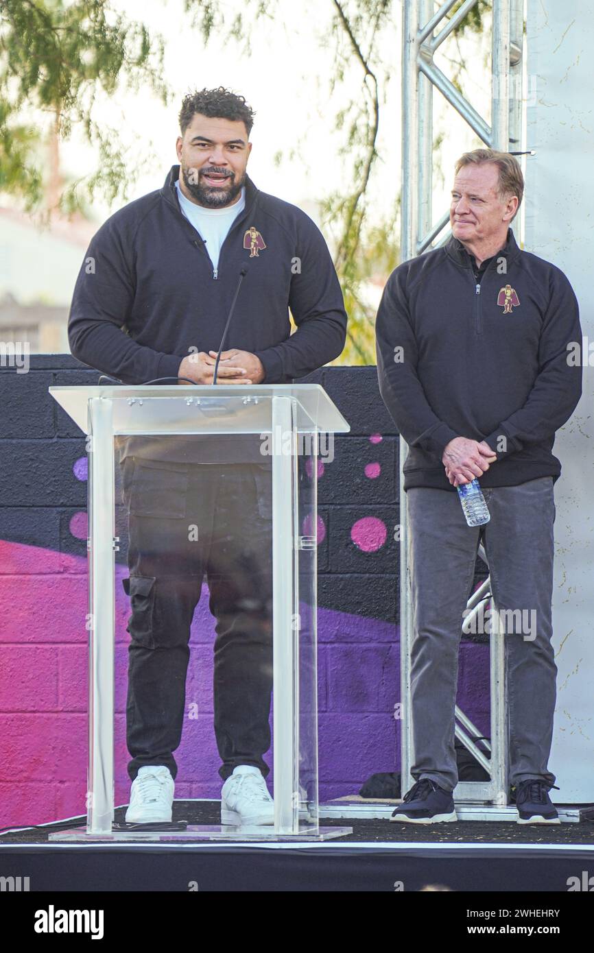 Henderson, Nevada, USA, February 9, 2024, Cameron Heyward speaking ...