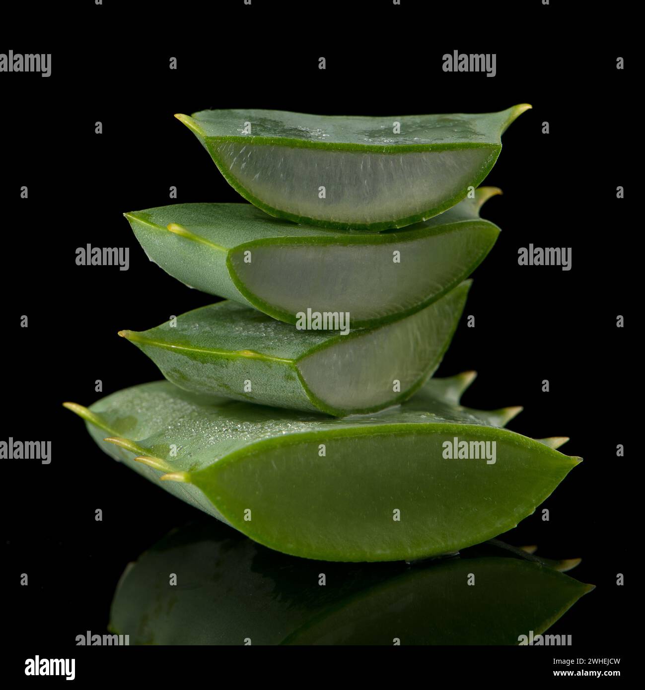 Sliced aloe leaf Stock Photo - Alamy
