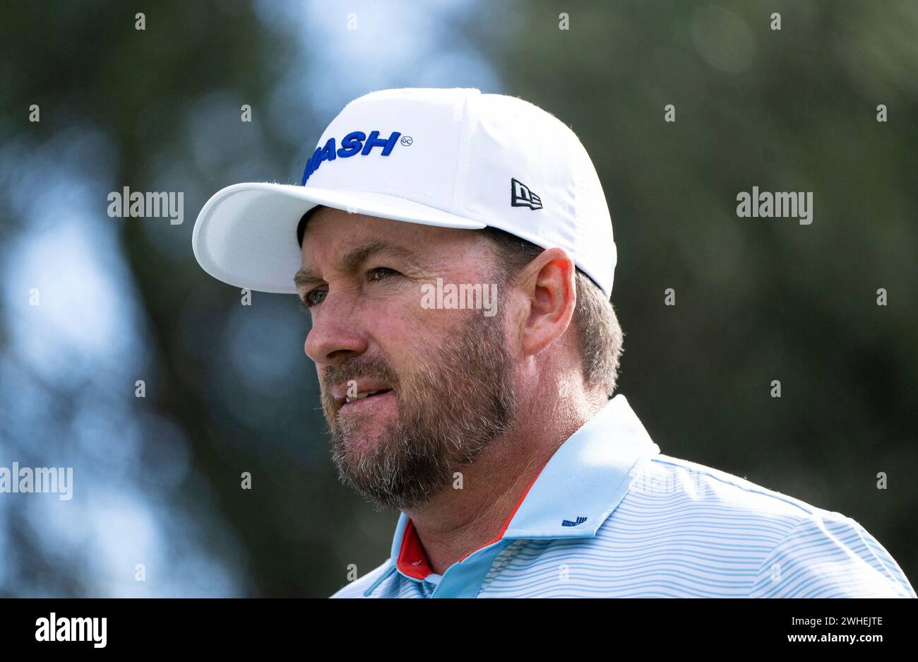 Graeme McDowell of Smash GC walks from the 12th tee during the second ...