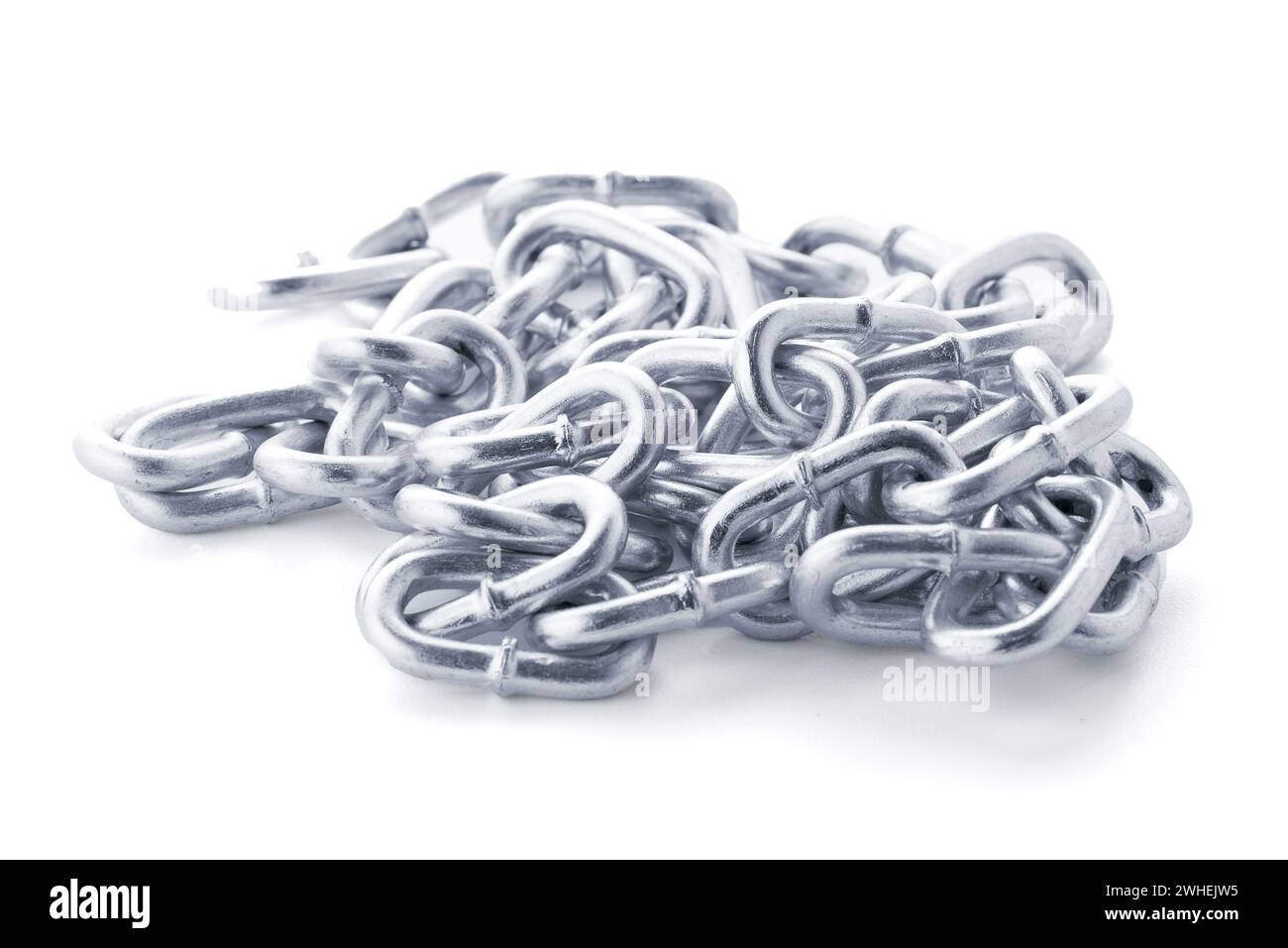 Silver steel chain on Cut Out Stock Images & Pictures - Alamy