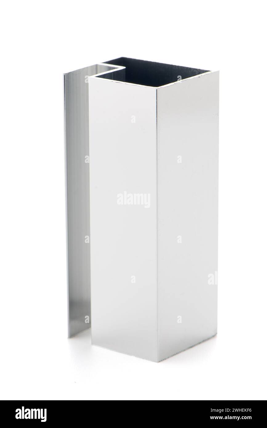 Aluminium profile sample isolated on white background Stock Photo - Alamy