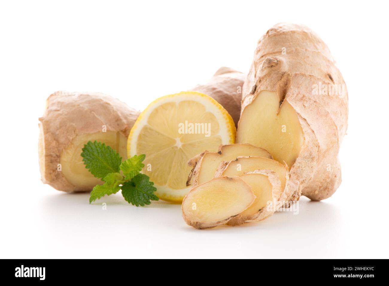 Ginger root slice on Cut Out Stock Images & Pictures - Alamy