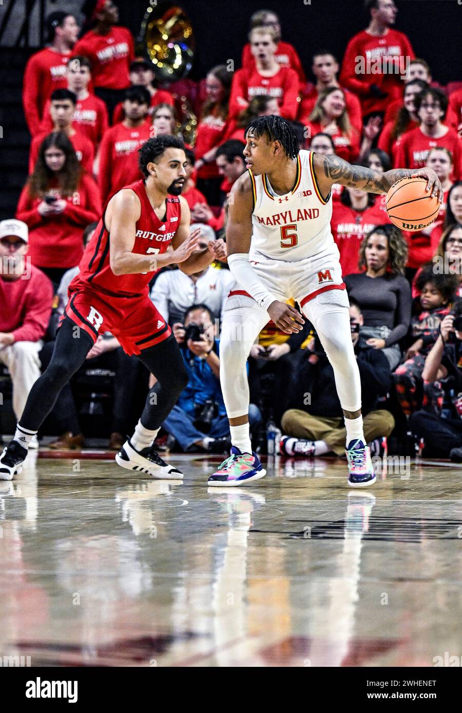 COLLEGE PARK, MD - FEBRUARY 06: Maryland Terrapins guard DeShawn Harris ...