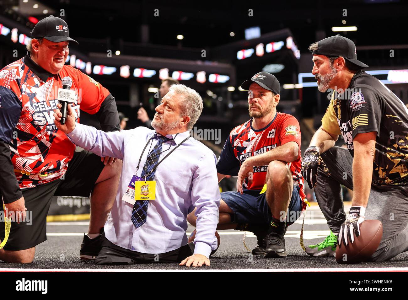Henderson, NV, USA. 08th Feb, 2024. Reporter Dave Stevens (C) speak ...