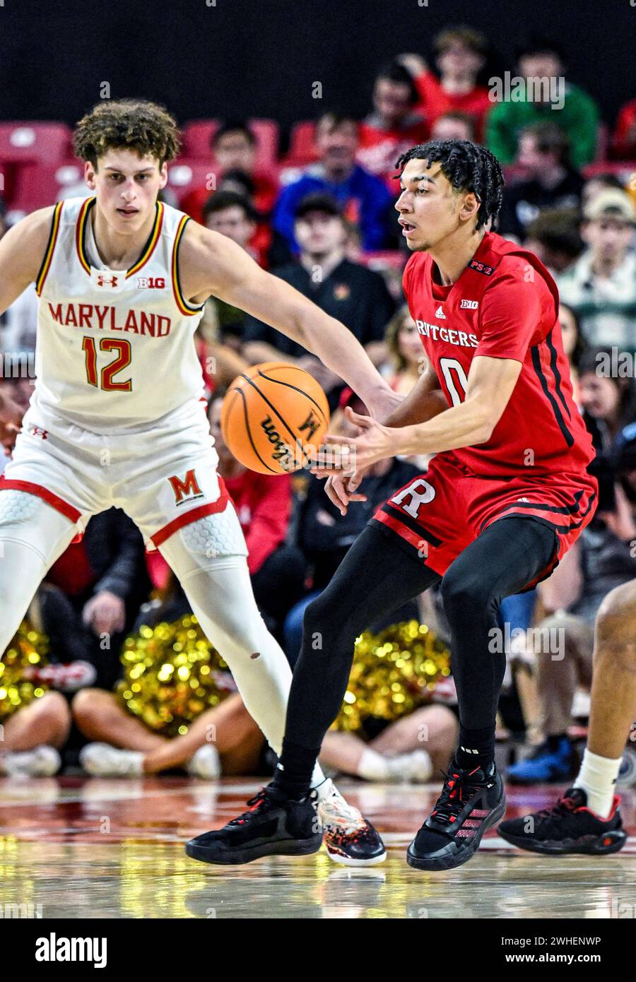COLLEGE PARK, MD - FEBRUARY 06: Rutgers Scarlet Knights guard Derek ...