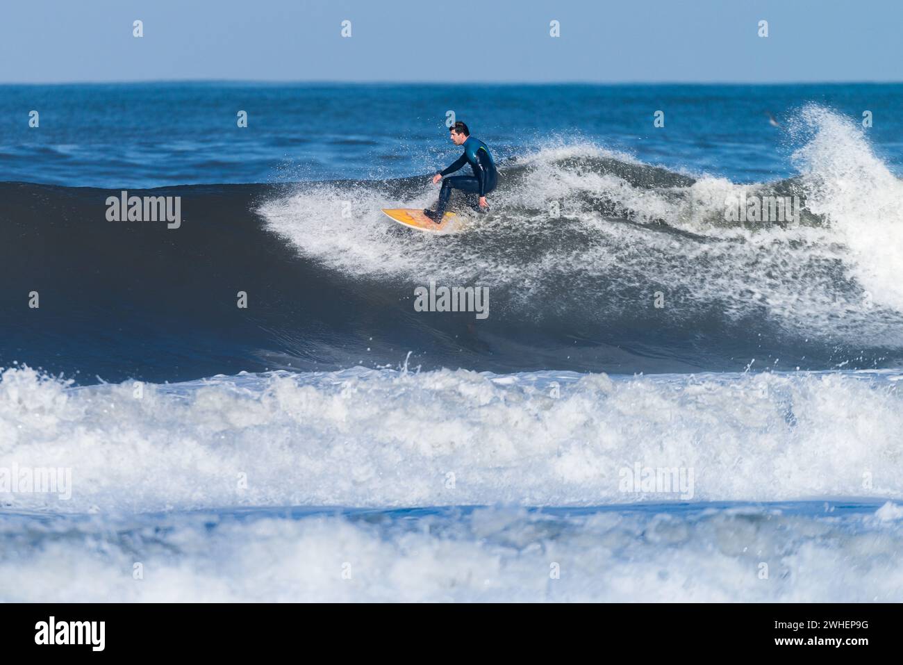 Surfing the waves Stock Photo - Alamy