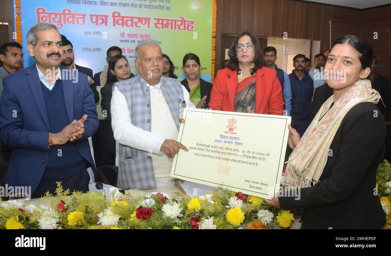 Patna, India. 09th Feb, 2024. PATNA, INDIA - FEBRUARY 9: Bihar Minister ...