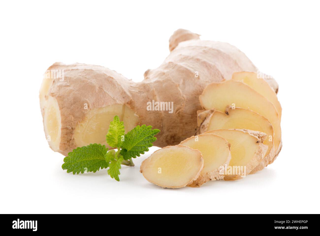 Ginger root slice on Cut Out Stock Images & Pictures - Alamy