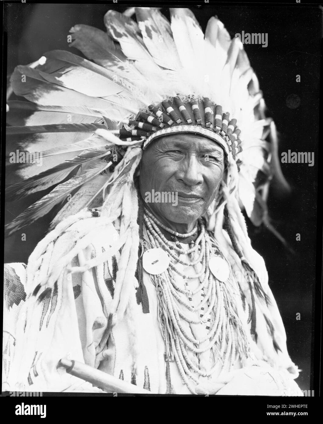 Portrait First Nation Chief Duck Chief, Siksika Nation, Canada 1910 ...