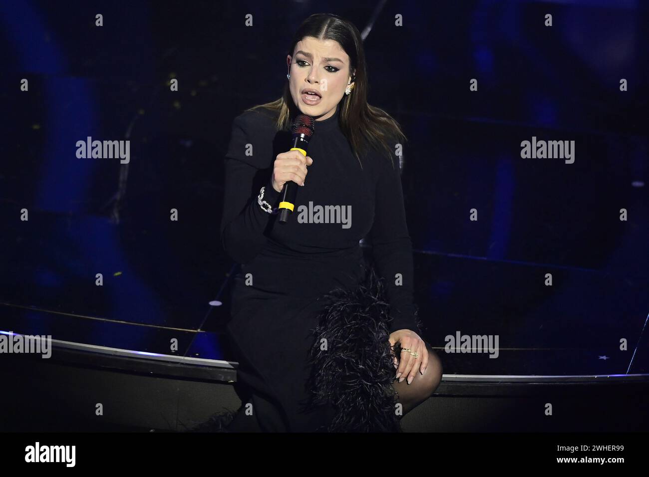 Sanremo, Italia. 10th Feb, 2024. Emma performer during the 74th edition ...
