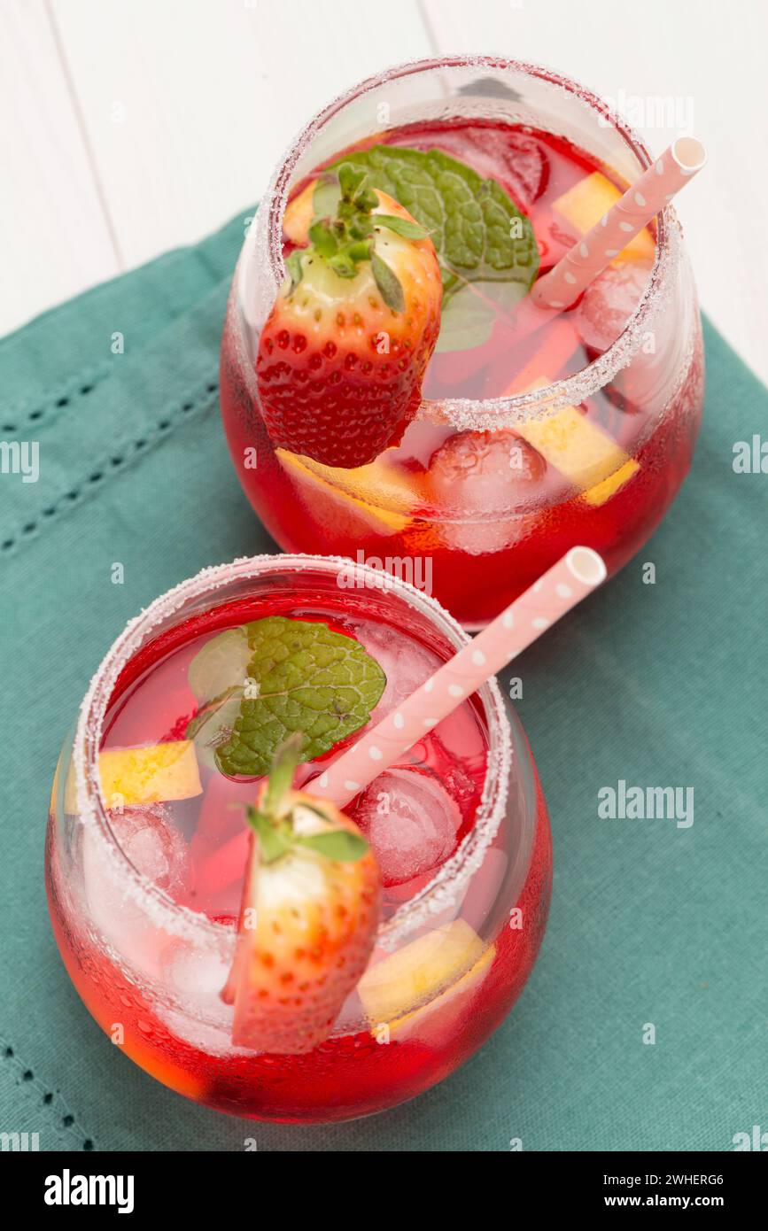 Cold strawberry drink Stock Photo - Alamy