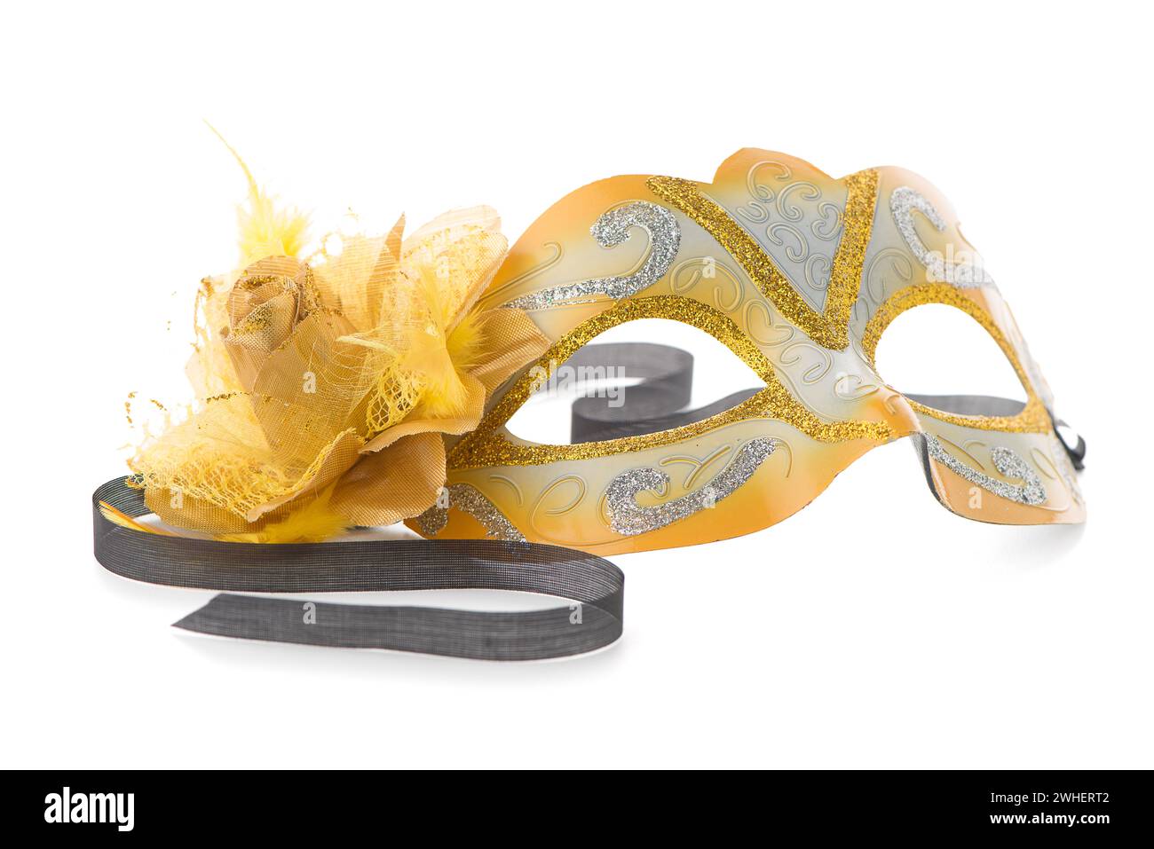 Yellow venetian mask Stock Photo - Alamy