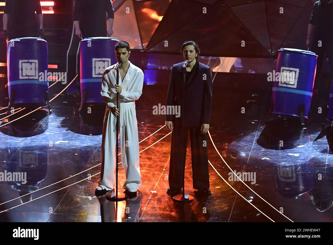 Sanremo, Italia. 10th Feb, 2024. Maninni with Ermal Meta performer ...