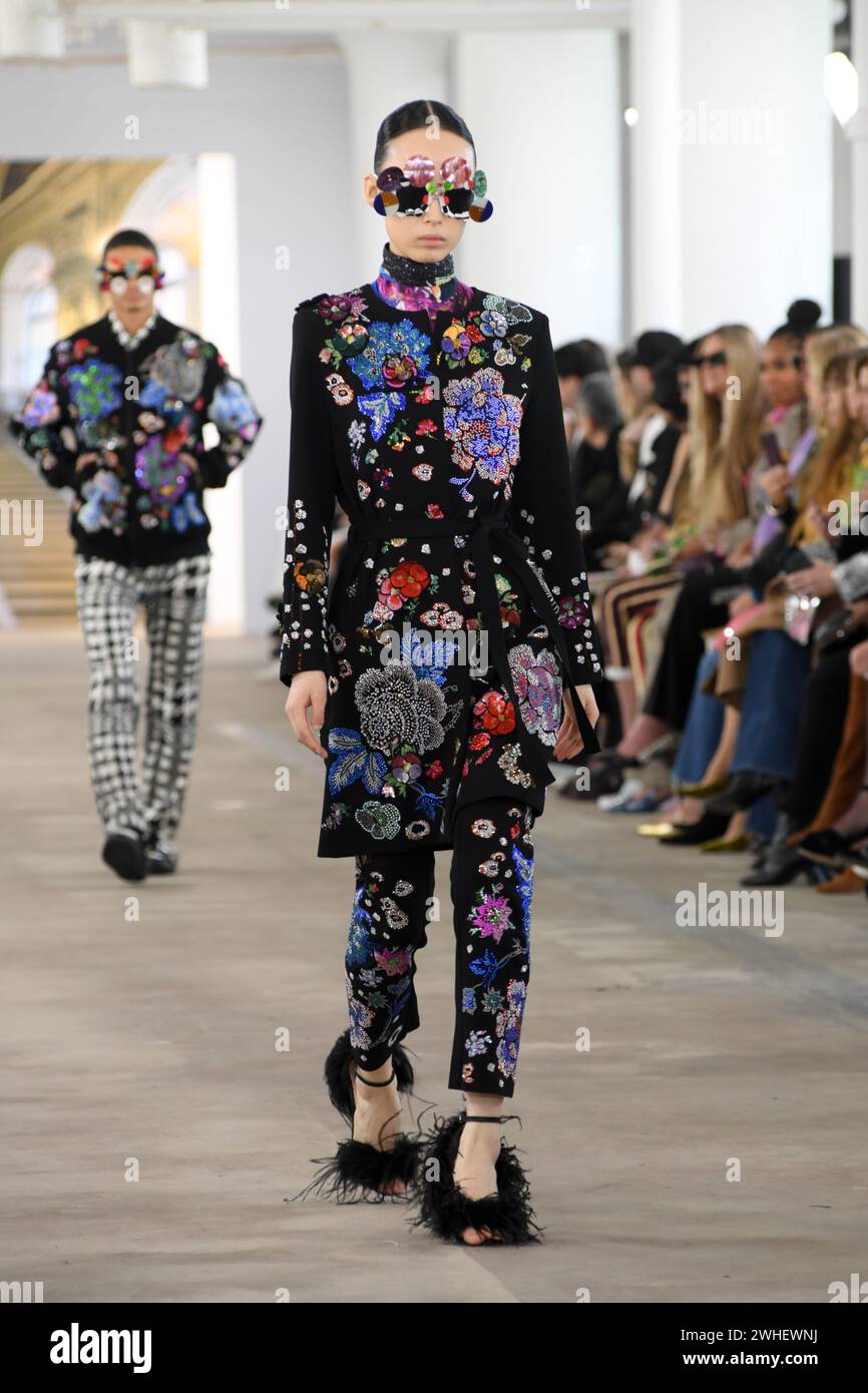 New York, USA. 09th Feb, 2024. A model walks the runway at the ...