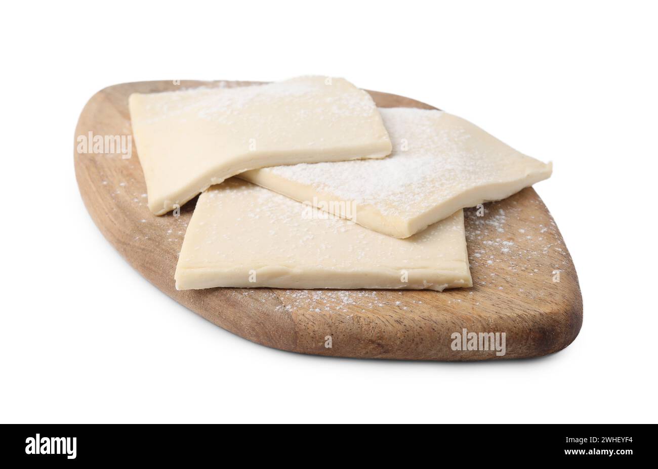 Raw puff pastry dough isolated on white Stock Photo - Alamy