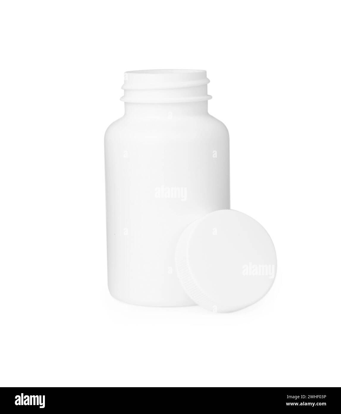 Blank medical pill jar isolated on white Stock Photo - Alamy