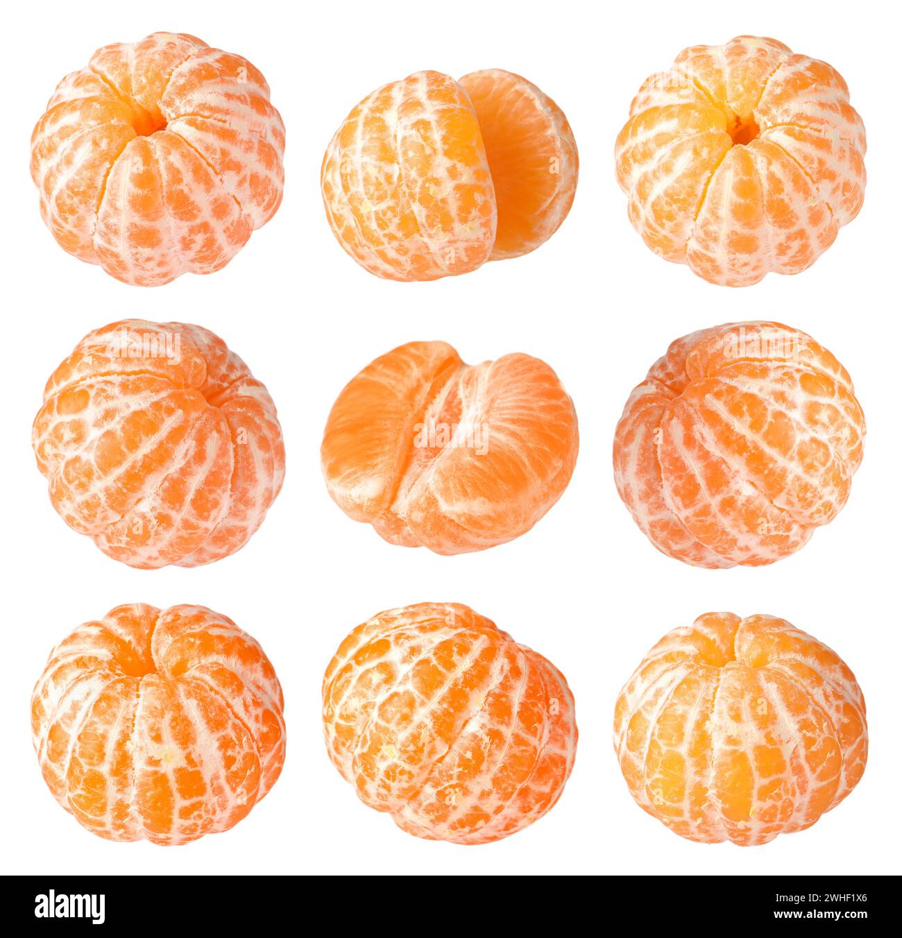 Fresh ripe tangerines isolated on white, set Stock Photo - Alamy