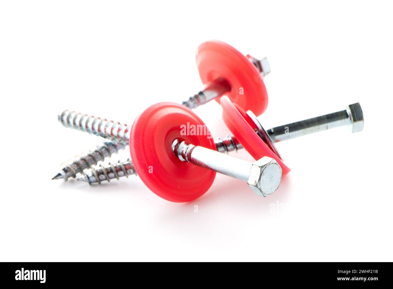 Hexagonal threaded steel bolts or screws Stock Photo - Alamy