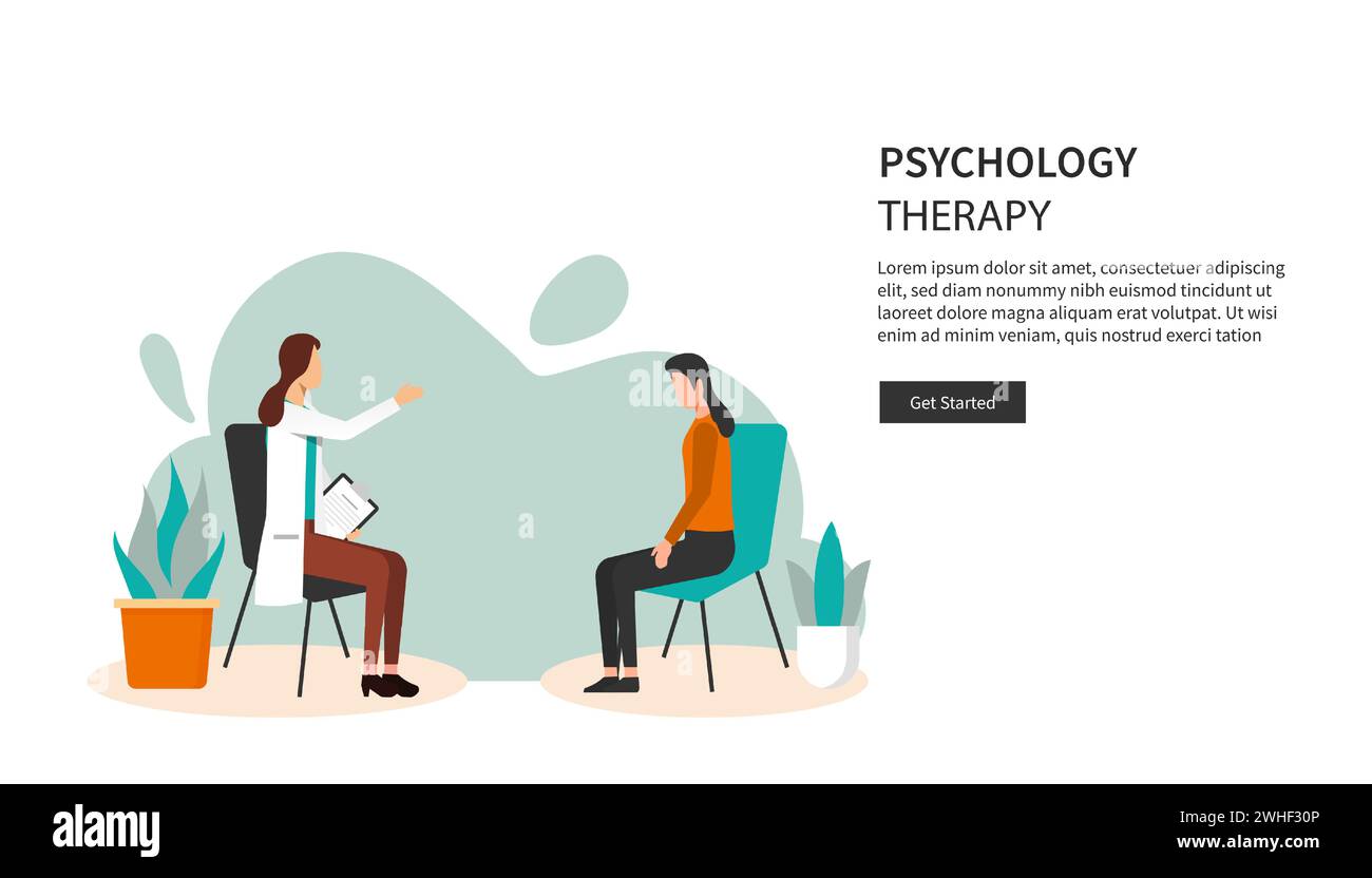 Landing page template of psychology therapy concept Stock Vector Image ...