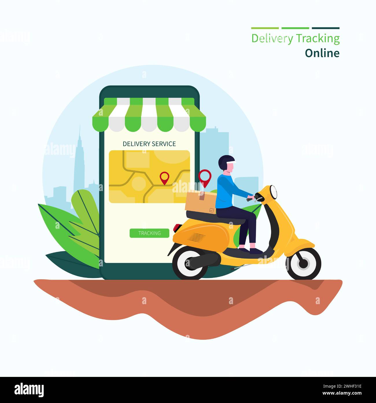 Delivery tracking online concept vector illustration Stock Vector Image ...
