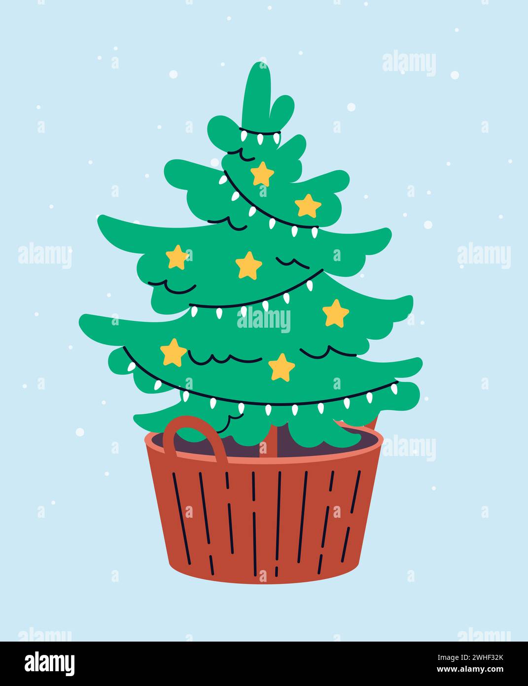 Pine tree garland glowing Stock Vector Images - Alamy