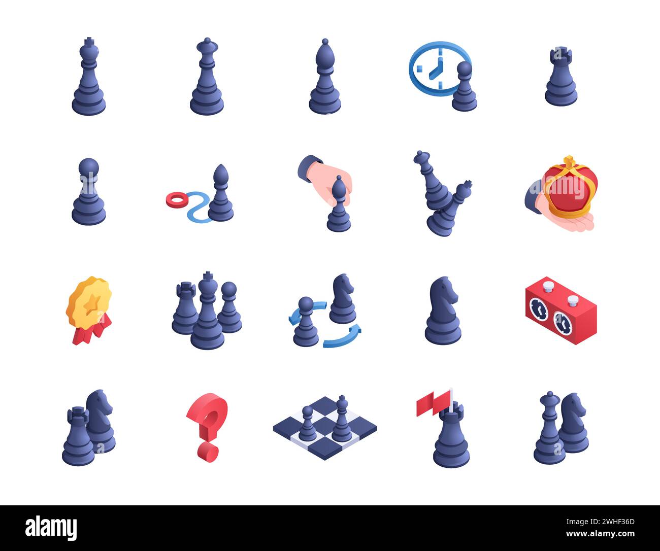 Chess isometric icons vector set Stock Vector Image & Art - Alamy