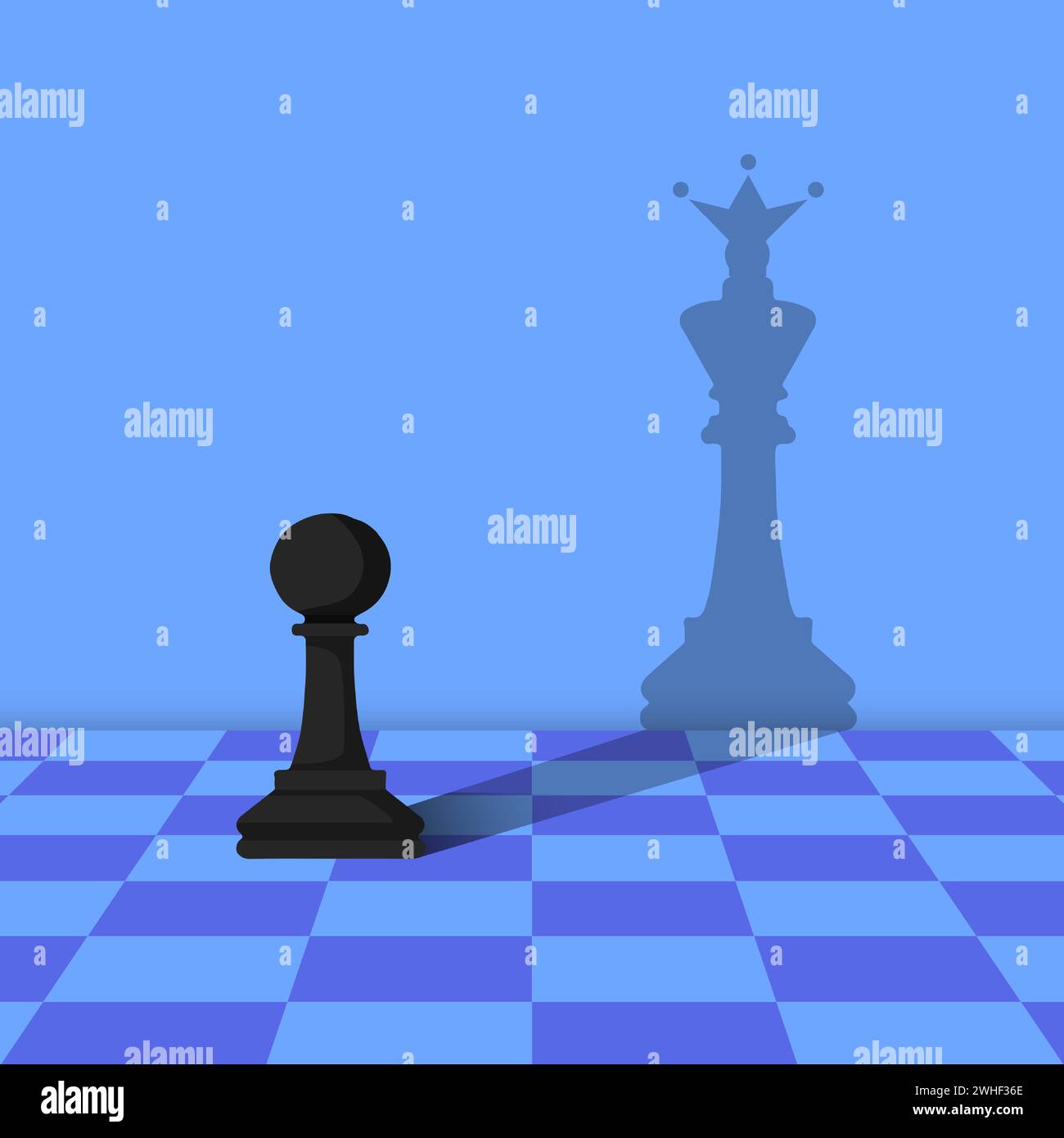 Chess pawn shadow king Stock Vector Images - Alamy