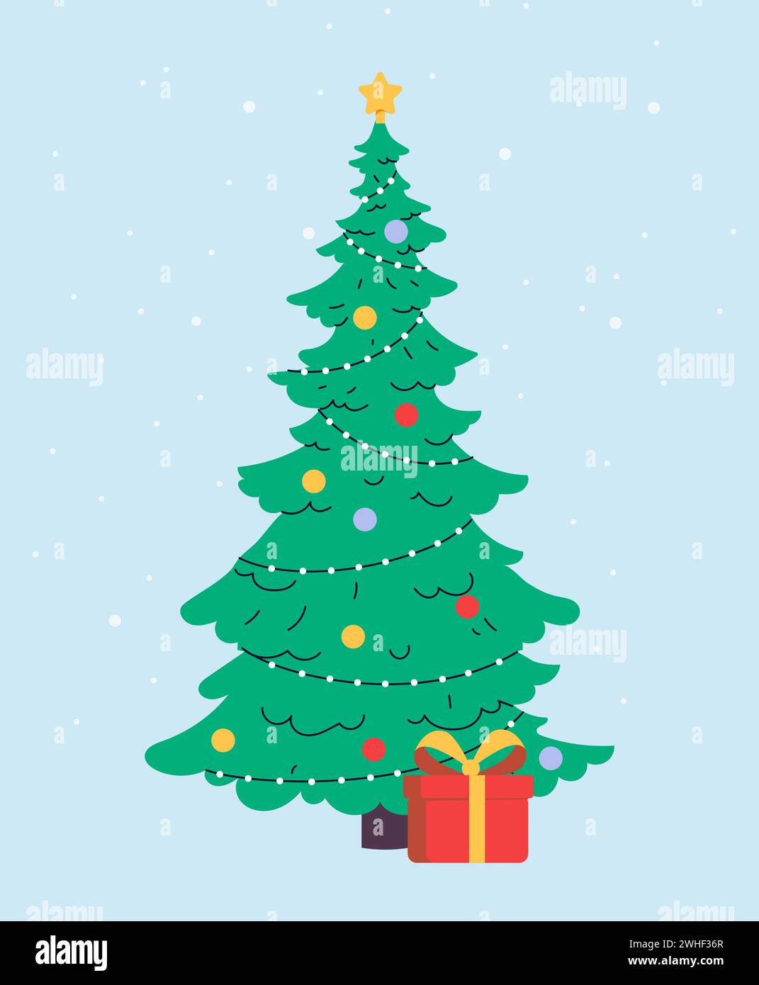 Pine tree garland glowing Stock Vector Images - Alamy