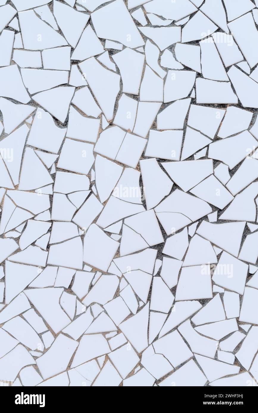 White broken tiles wall Stock Photo - Alamy