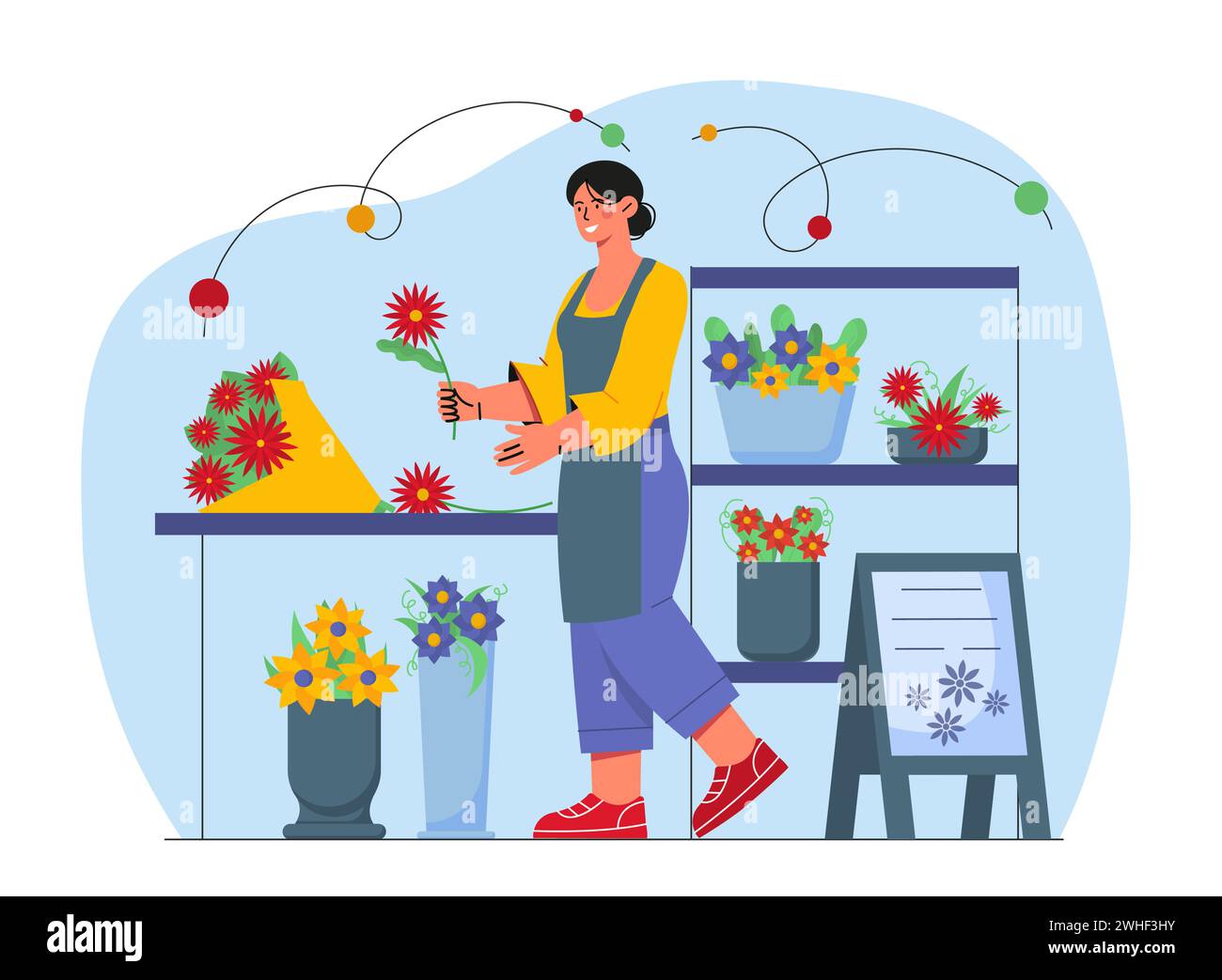Florist workspace Stock Vector Images - Alamy