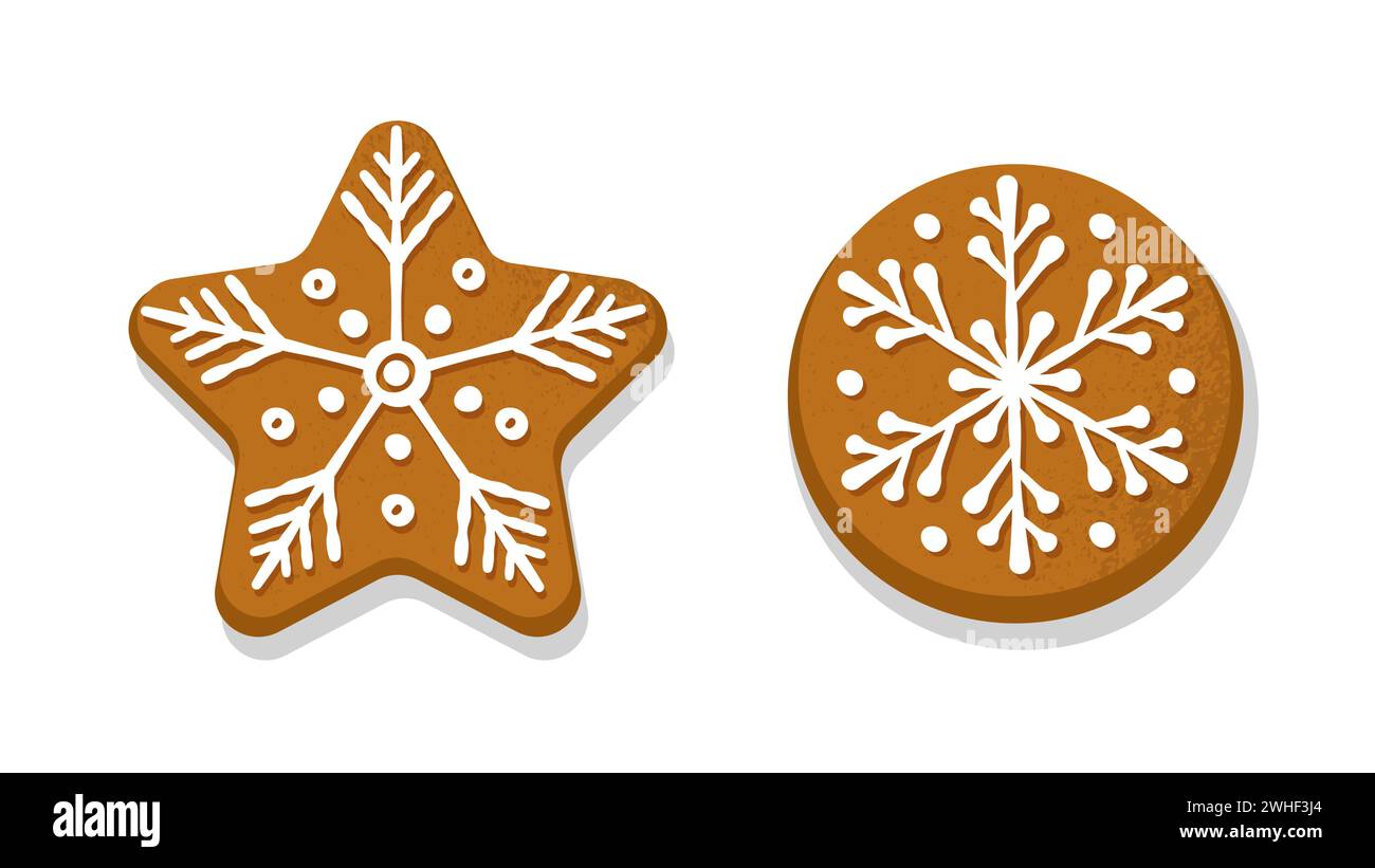 Gingerbread cookies set vector Stock Vector Image & Art - Alamy