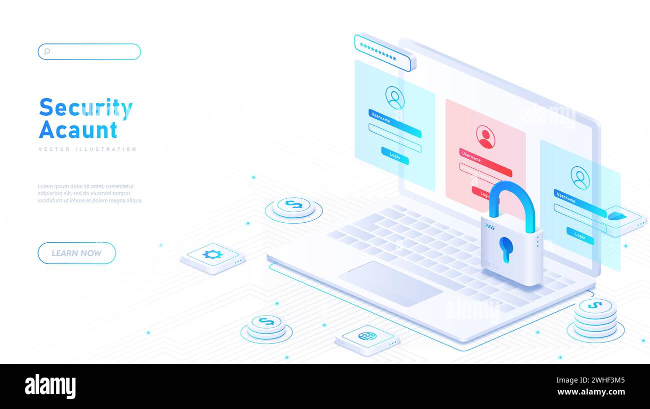 Digital identity user isometric Stock Vector Images - Alamy