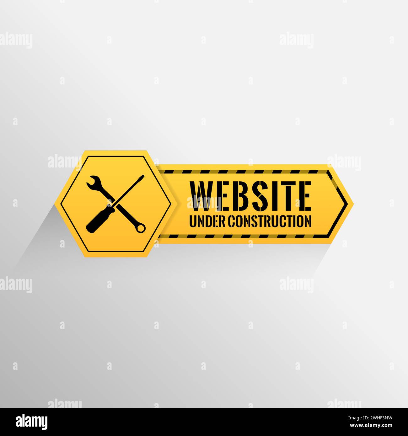 Website under construction sign with white background Stock Vector ...