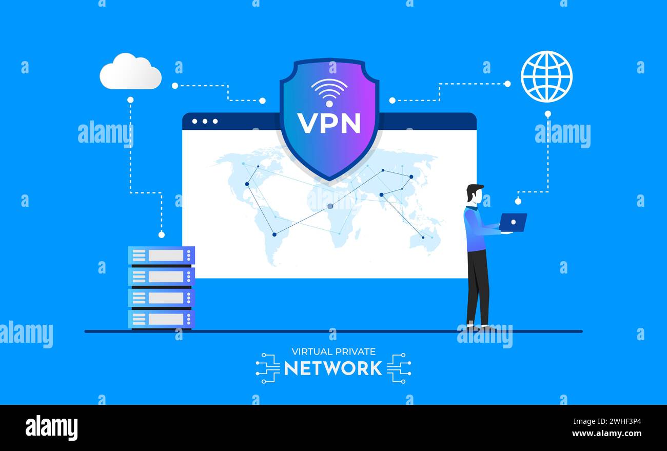 Virtual private network illustration service. Illustration for websites ...