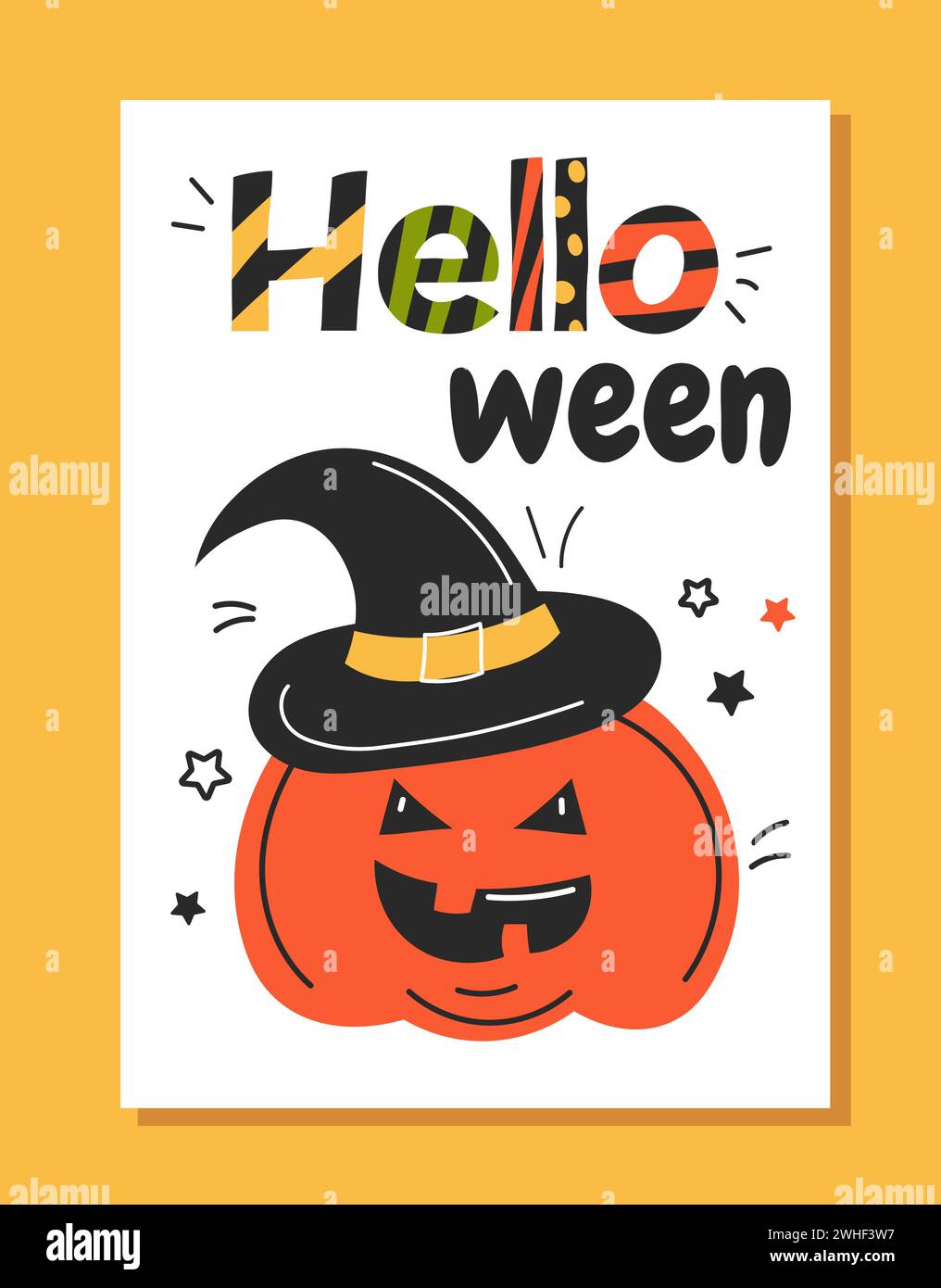 Halloween greeting postcard vector Stock Vector Image & Art - Alamy