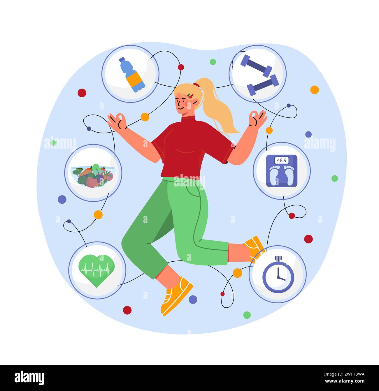 Woman with healthy lifestyle vector concept Stock Vector Image & Art ...