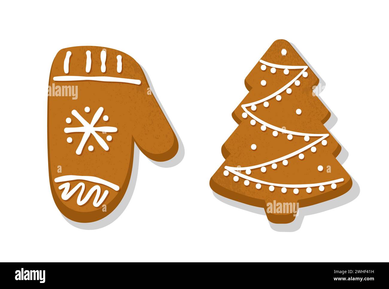Gingerbread cookies set vector Stock Vector Image & Art - Alamy