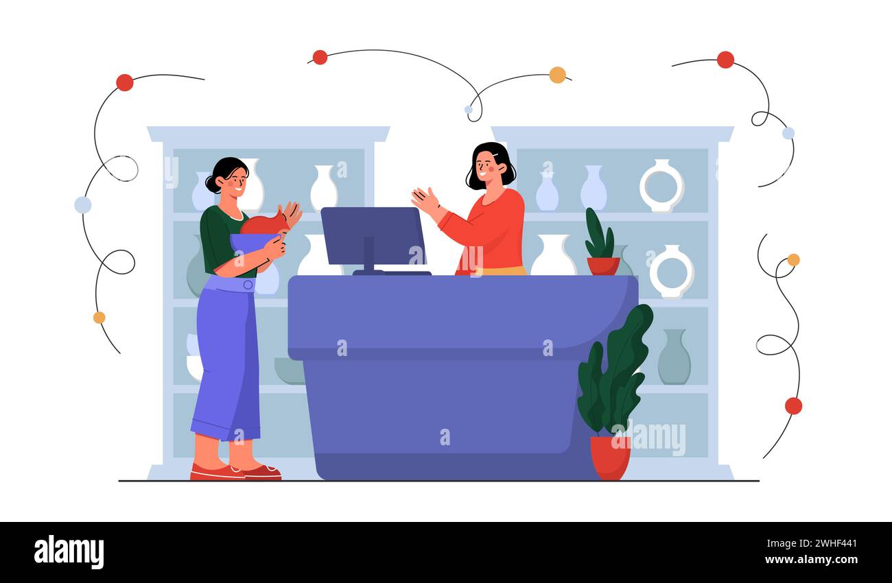 In souvenir store Stock Vector Images - Alamy