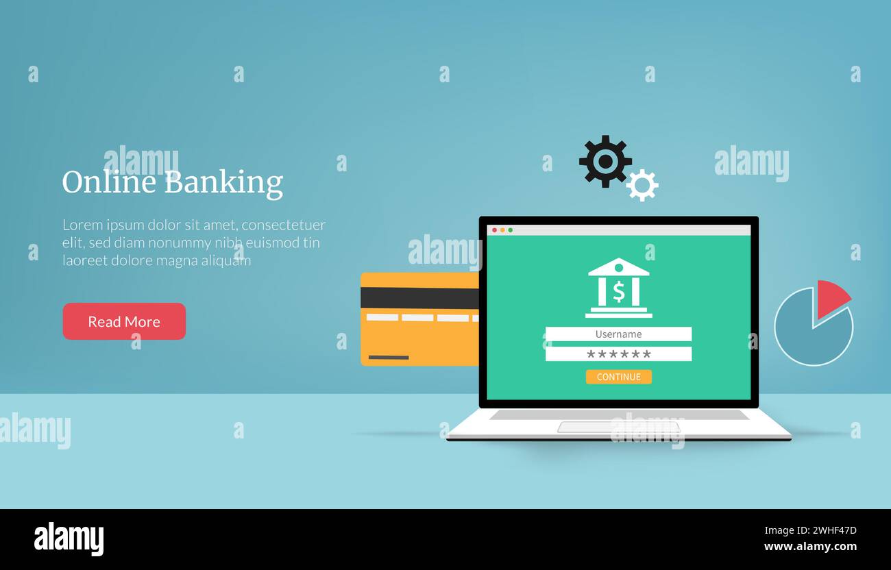 Landing page template of online banking concept vector illustration ...