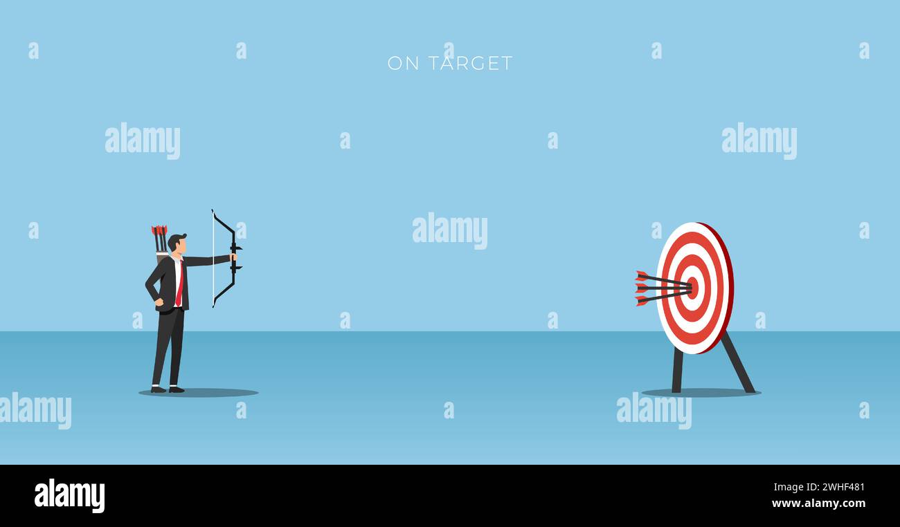 Business cartoon hitting target hi-res stock photography and images - Alamy