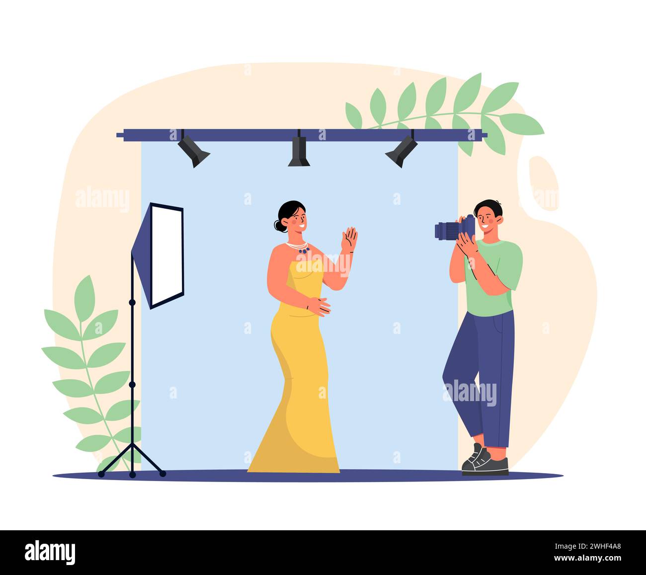 Photo session at studio vector concept Stock Vector Image & Art - Alamy