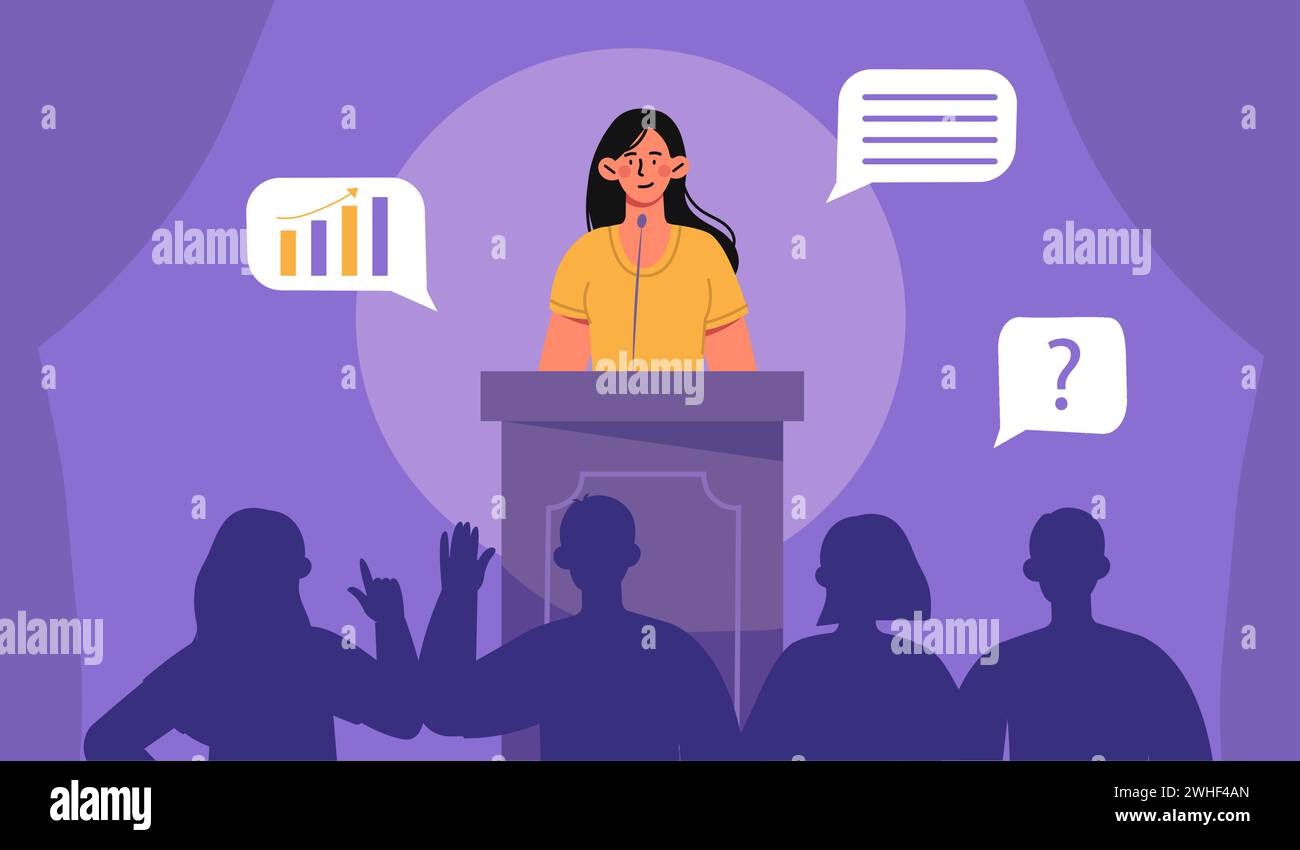 Female speaker confident Stock Vector Images - Alamy